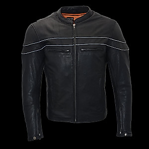 Milwaukee Leather ML1408 Men's Black 'Savage' Sporty Crossover Leather Jacket - Medium