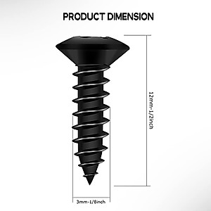 Electric Guitar Bass Pickguard Screws 3mm Pick Guards Scratch Plate Mounting Screws for Fender Strat ST Tele TL Stratocaster Telecaster Gibson LP Les Paul SG (Black)