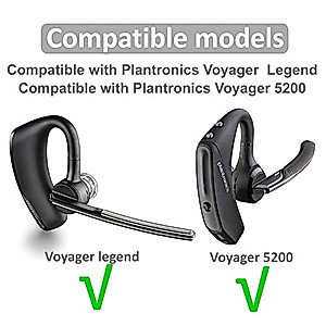 3 Pcs Silicone Ear Tips for Voyager 5200 / Voyager Legend, Replacement S/M/L 3 Size Noise Reduce Rubber Earbuds Gel Wings Compatible with Plantronics Voyager 5200 & Legend - Black