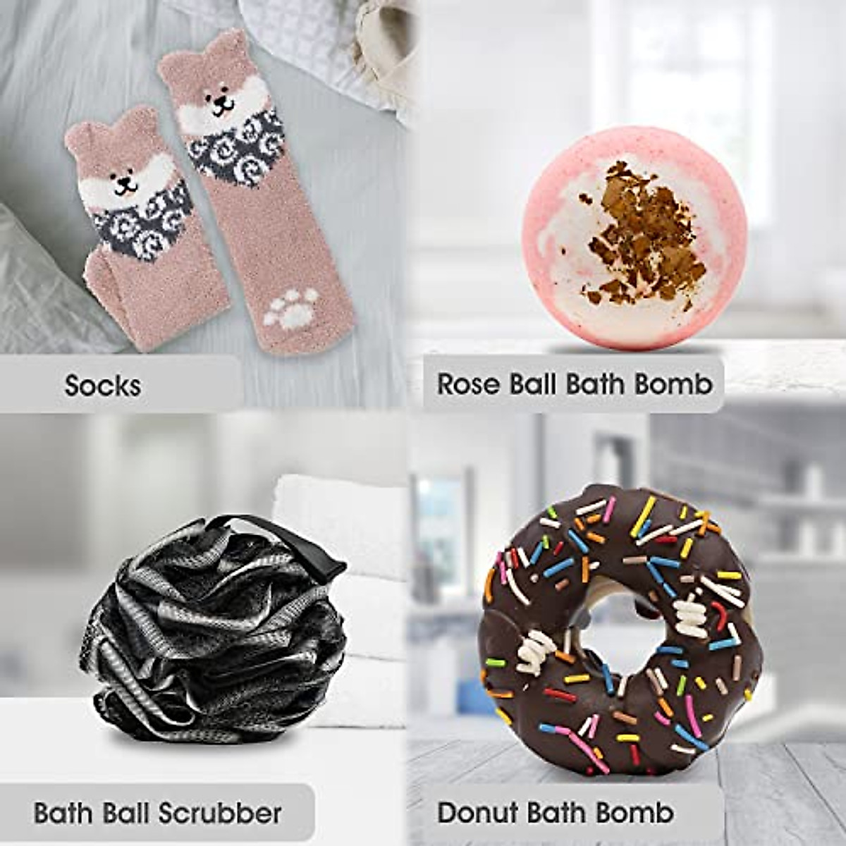 Delight Your Loved Ones with Our Mother's Day Perfect Basket Gift Set (Including Make Up Bag, Necklace, Socks..etc.) for Your Wife Mom Sister Girlfriend Mother (Colorfull Box)