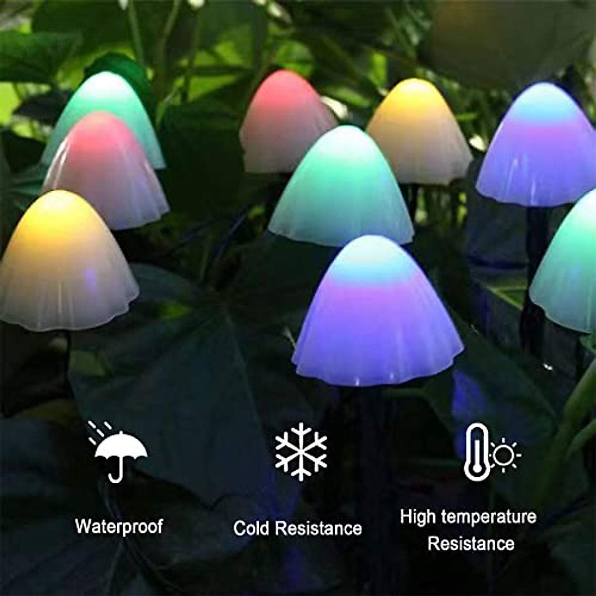 Mengji Life Solar Garden Lights, Garden Decor Solar Mushroom Lights Outdoor Waterproof - 20 Pack 8Modes