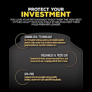 Gamma2 Vittles Vault Bird Seed Storage Container, Up to 35 Pounds Dry Pet Food Storage, Made in USA