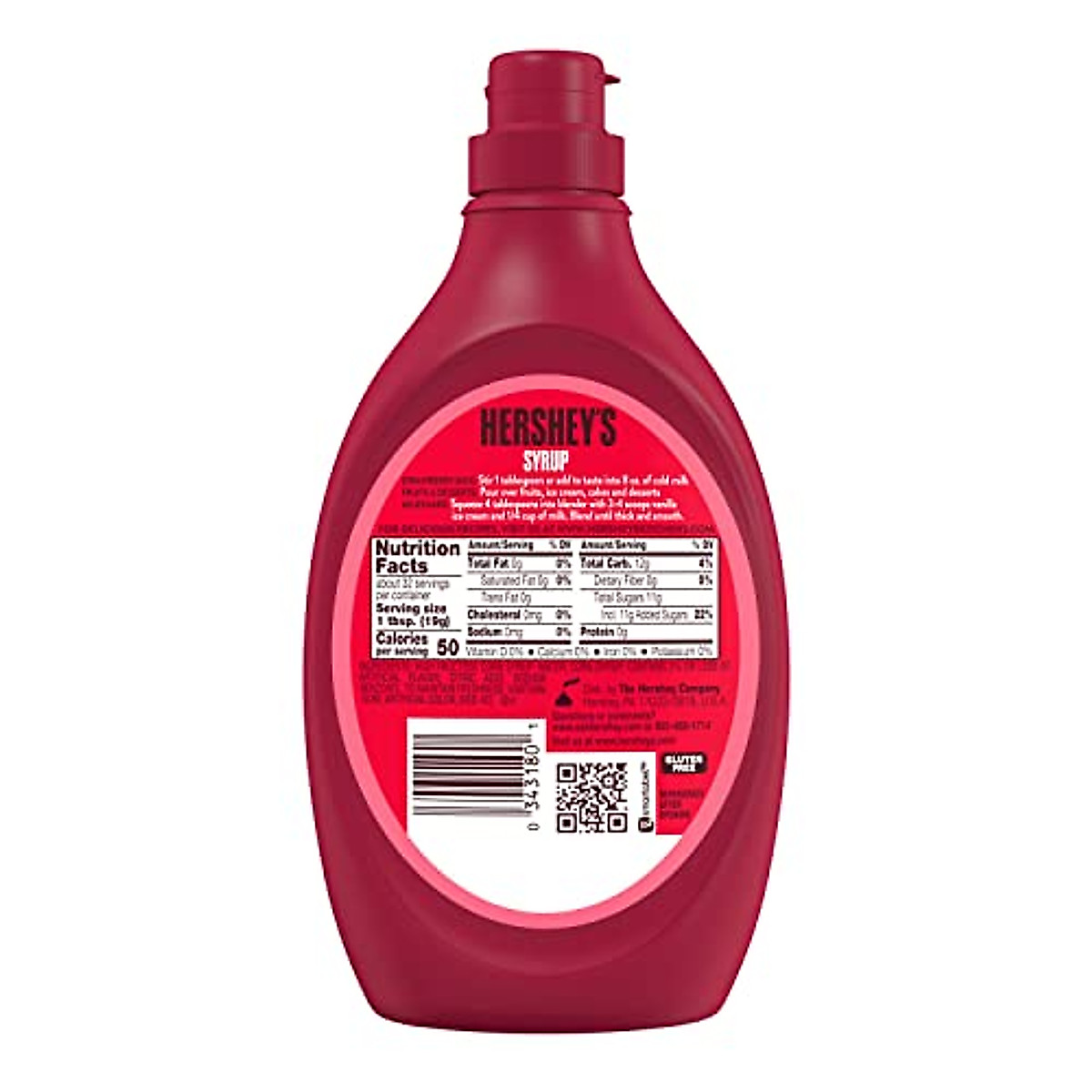 HERSHEY'S Strawberry Syrup Bottle, 22 Oz