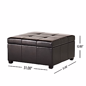 Christopher Knight Home Carlsbad Bonded Leather Storage Ottoman, Espresso