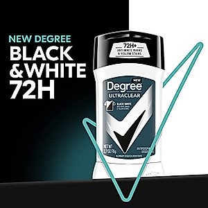 Degree Men UltraClear Antiperspirant Deodorant Black + White 72-Hour Sweat & Odor Protection Antiperspirant For Men With MotionSense Technology 2.7 Ounce (Pack of 4)