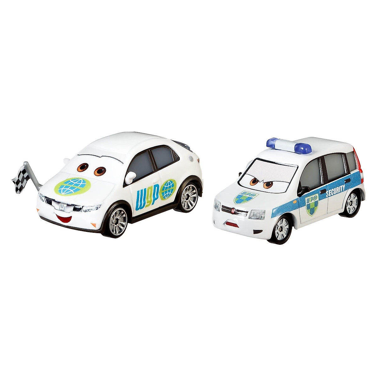 Disney Cars Toys and Pixar Cars 3, WGP Security Guard & Race Starter 2-Pack, 1:55 Scale Die-Cast Fan Favorite Character Vehicles for Racing and Storytelling Fun, Gift for Kids Age 3 and Older, Multi
