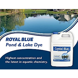 Crystal Blue Lake and Pond Dye - 1 Gallon - Royal Blue Color Treats up to 1 Acre - Clean, Clear & Crystal Blue Water - Environmentally Friendly Pond Dye