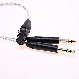 GAGACOCC DIY 2x2 Crystal Silver Plated Shield Cable for Mytek Brooklyn DAC 2 1/4 6.35mm Male to 4-pin XLR Female Balanced Adapter