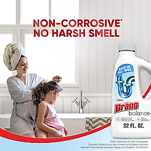 Drano Balance Drain Clog Remover and Cleaner, Non-Corrosive, Formulated Using Only Essential Ingredients, 32 Fl Oz