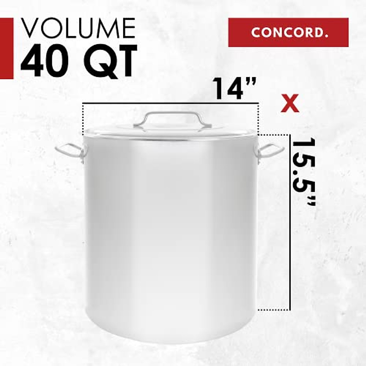 Concord Cookware Stainless Steel Stock Pot Cookware, 40-Quart