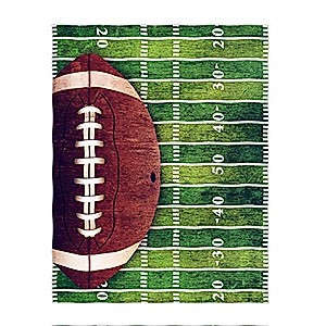 QH 60 x 80 Inch Play Ground & American Football Pattern Super Soft Throw Blanket for Bed Sofa Lightweight Blanket Throw Size for Kids Adults All Season
