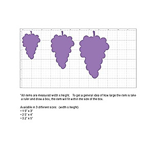 Paper Grape Cutout Shapes/Grape Die Cuts for Paper Craft Projects / 25 Pieces Per Pack (Large - 5" Tall, Purple)