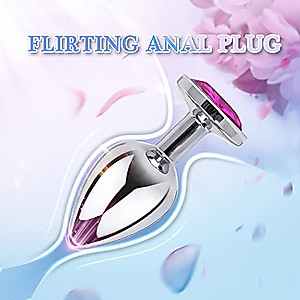Anal Plug Adult Sex Toy,Jeweled Anal Toys Adult Sex Toys Games Butt Plug,Personal Anal Plug Sex Toy for Adult Women,Men and Couples,Rose Sex Toy G Spot Anal Beads Anal Toy