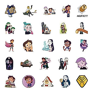 100 Pcs The Owl House Stickers for Laptop Water Bottle Bumper Luggage Computer Skateboard Snowboard, Cute Aesthetic Vinyl Waterproof Stickers Pack for Kids Girls Teens Boys Women Men