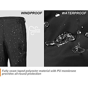 Little Donkey Andy Men's Lightweight Waterproof Rain Pants Breathable Hiking Pant for Outdoor Fishing Black XL