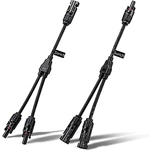 Solar Connectors Y Branch Parallel Adapter Cable Wire Plug Tool Kit for Solar Panel(1 Pair)