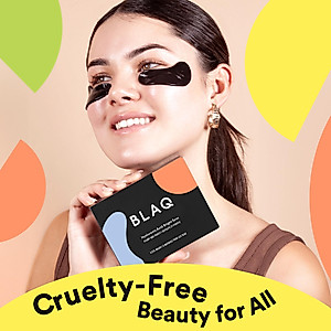 BLAQ Award Winning Eye Patches for Dark Circles, Wrinkles and Puffiness. Hydrating and Cooling with Marine Algae and Activated Charcoal, Dermatologically Tested, Vegan, Hyaluronic Acid, 5-Pairs