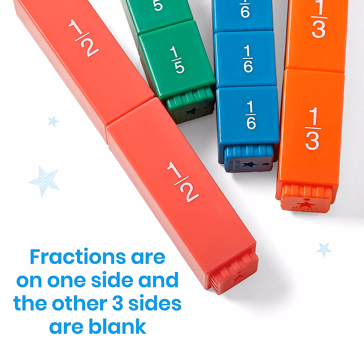 hand2mind Rainbow Fraction Tower Cubes, Montessori Math Materials, Fraction Manipulatives, Unit Fraction, Fraction Cubes, Math Manipulatives for Elementary School, Homeschool Supplies (Set of 51)