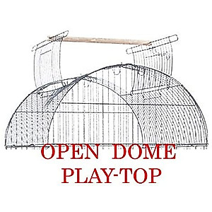 Large Open Dome Style Parrot Bird Cage with 5/8-Inch Bar Spacing for Quaker Cockatiel Indian Ring Neck Sun Parakeet Green Cheek Conures Lovebirds Budgies Canary Finch Parrotlet Portable Bird Cage