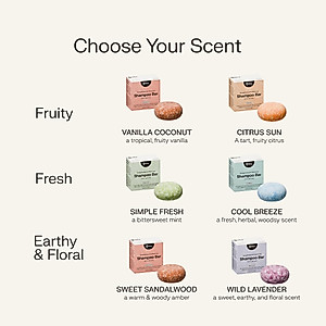 The Earthling Co. Shampoo Bar - Promote Hair Growth, Strengthen & Volumize All Hair Types - Paraben & Sulfate Free formula with Natural, Vegan Ingredients for Dry Hair (Cool Breeze, 3 oz)