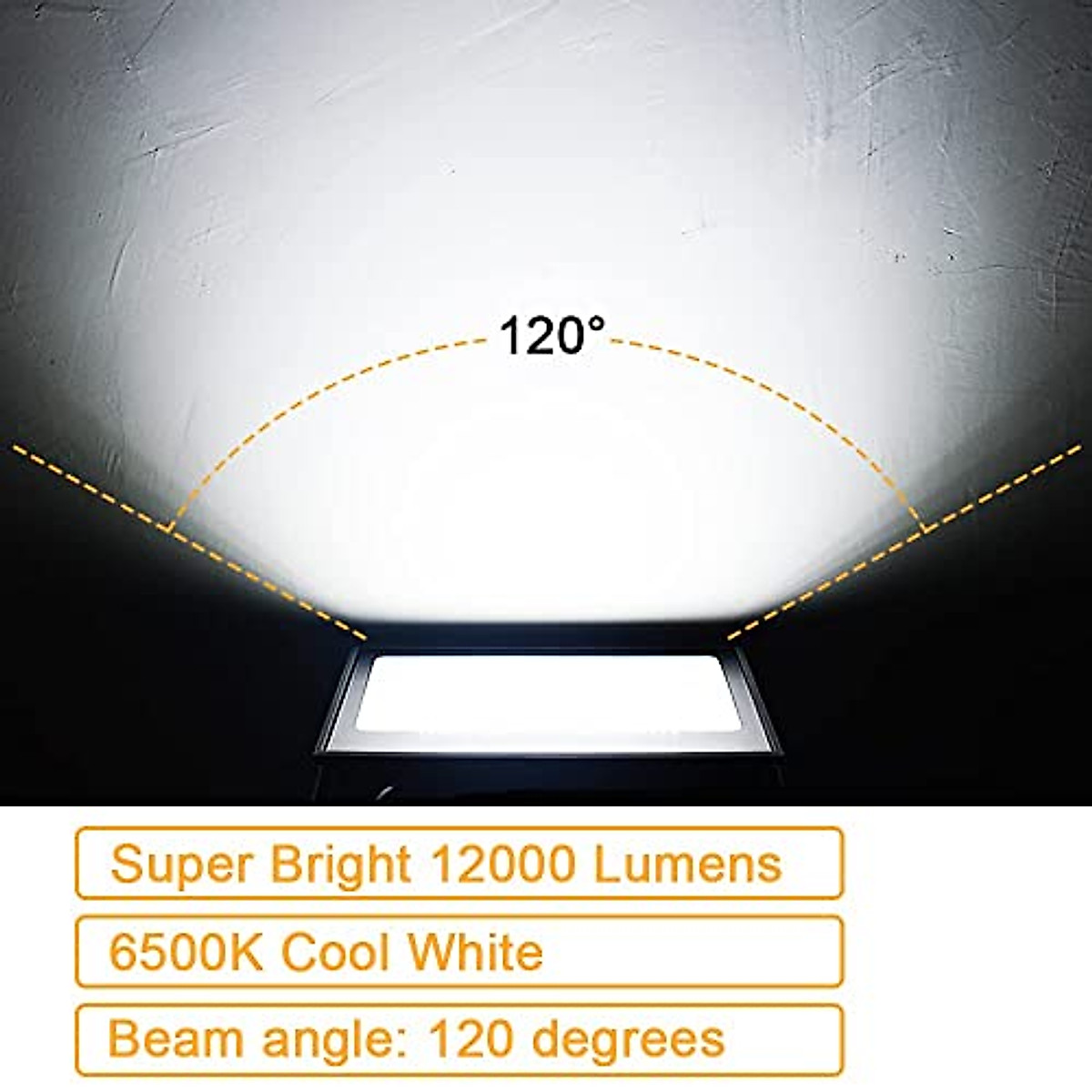 ZHMA 2 Pack 150W Led Flood Lights Outdoor, 12000LM Super Bright Work Light, IP66 Waterproof, 6500K Daylight White, Outdoor FloodLights for Backyard,Playground,Basketball Court