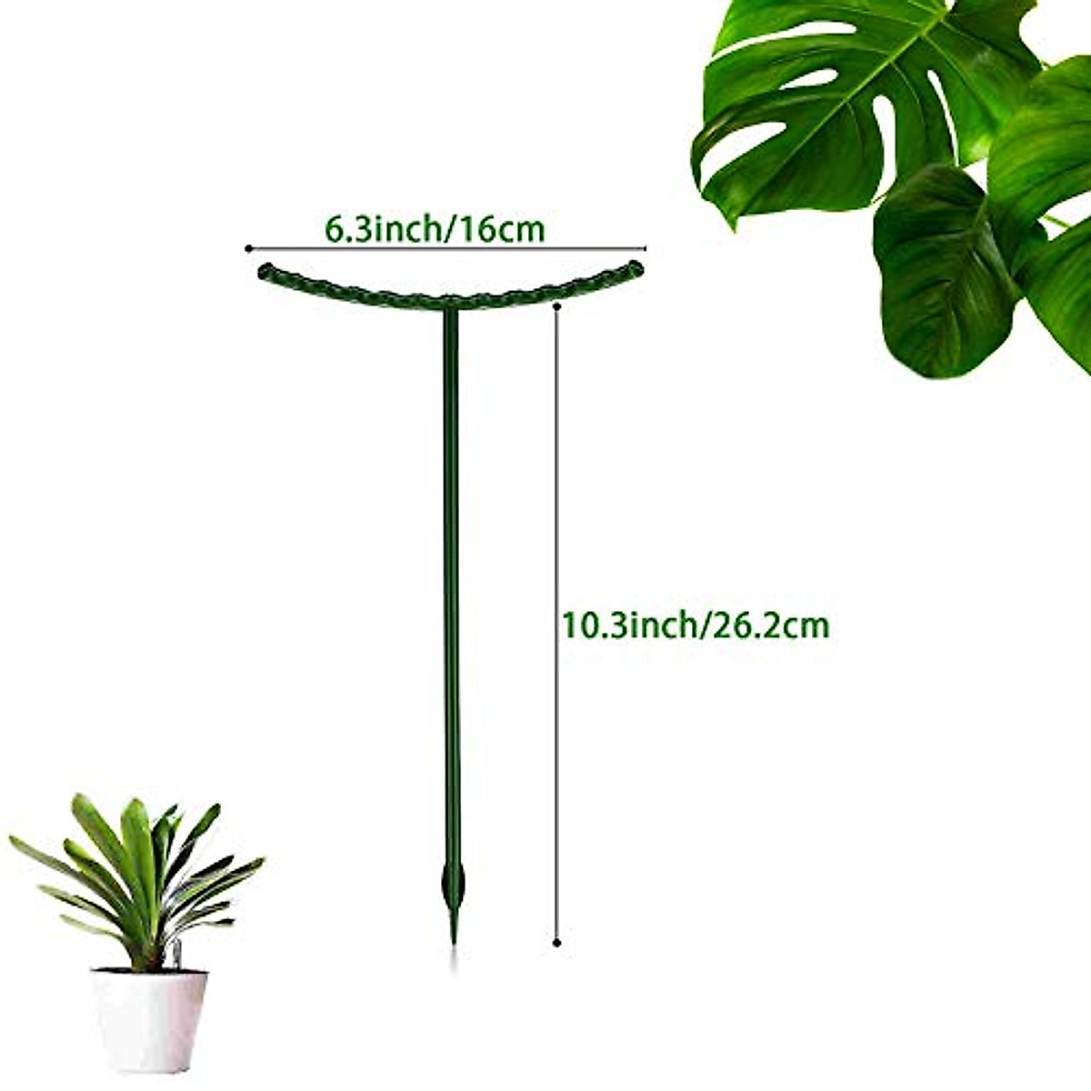 14Pcs Plant Support Plant Stake Half Round Plant Support Ring Garden Flower Support Plant Support Stakes for Tomato, Hydrangea, Indoor Plants, 6.3" Wide X 10.3" High