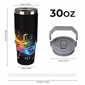 SYJTGDE Large Capacity Car Cup Rainbow Musical Note Melody Fashionable Upgrade Car Cup Advanced And Beautiful Travel Cup