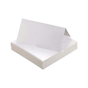 ccHuDE 50 Pcs 10 x 10cm Blank Place Cards Table Setting Cards Name Tent Cards Reserved Seating Signs Dinner Parties Placecards for Wedding Banquets White