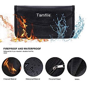 Fireproof Faraday Bag with Zipper Anti-Tracking GPS RFID Car Key Signal Blocker Wallet Shielding Pouch Protective Case for Cell Phone Privacy and Car Key FOB