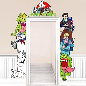 Ghost Door Banner Decorations, Ghost Door Welcome Sign Banner Door Porch Sign Banner for Ghost Party Decorations Supplies
