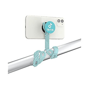 PopSockets: Flexible Phone Mount & Stand, Phone Tripod Mount, Universal Device Mount - TikTok Teal Swirl