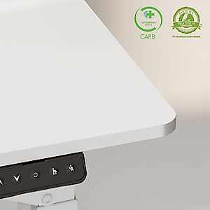 FLEXISPOT Dual Motors Standing Desk 71 x 32 Inch Adjustable Height Desk with Splice Board Home Office Computer Workstation Electric Sit Stand up Desk, White Top + White Frame