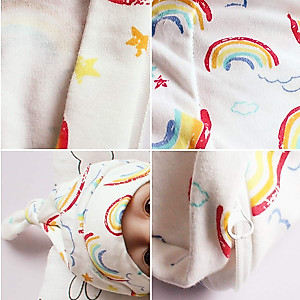Baby Swaddle Wrap Newborn Cotton Blanket Rainbow Infant Sleeping Sack Set Include Sleeping Bag Crib Wrap+Hat+Gloves+Burp Cloth