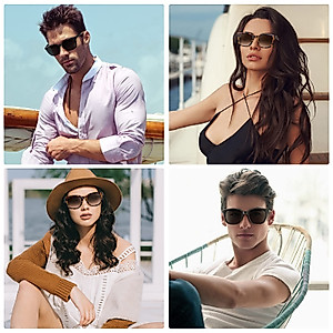 Polarized Sunglasses for Women Men Classic Square Sunglasses Retro Trendy Shades Sun Glasses UV400 Protection Lens