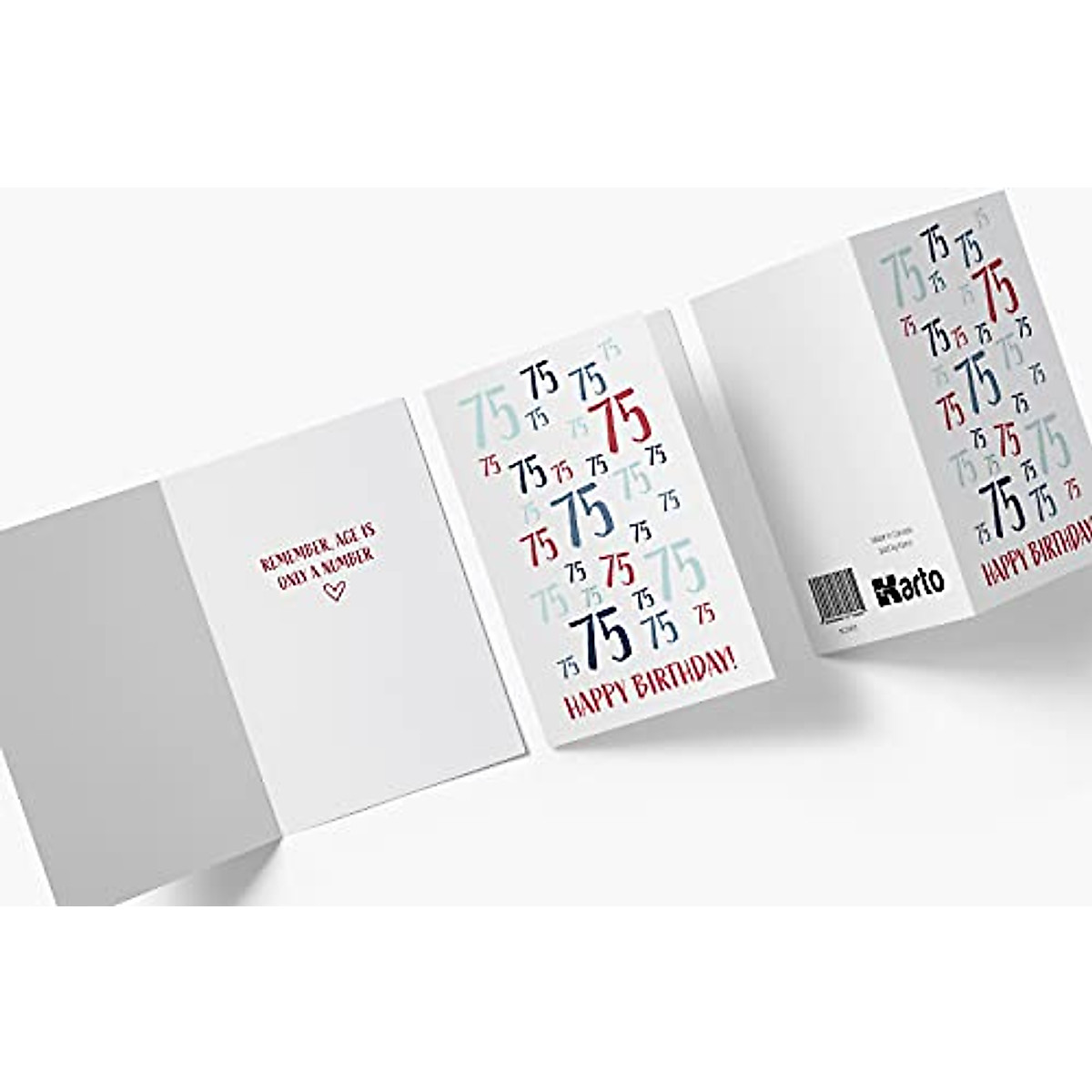 75th Birthday Card - Just A Number 75th Anniversary Card For Brother, Sister, Dad, Mom, Boyfriend, Grilfriend - 75 Years Old Birthday Card - Happy 75th Birthday Card - With Envelope