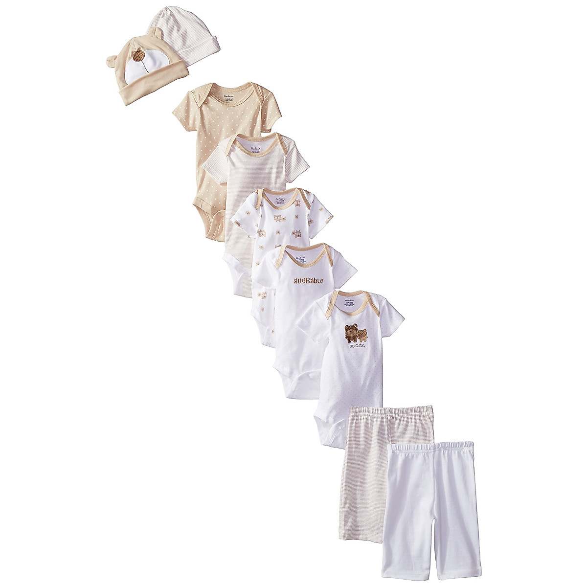 Gerber Unisex-Baby Newborn Bear 9 Piece Playwear Bundle, Bear, 0-3 Months