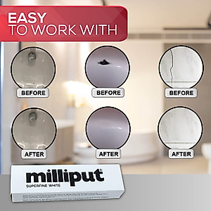 Milliput Plumbers Putty 10 Piece Set, Superfine White - with Sculpting Tools, Sanding Pad and Gloves - Ceramic Tile, Fiberglass Tub, Bath, Sink and Porcelain Repair Kit - 2 Part Epoxy Modeling Clay
