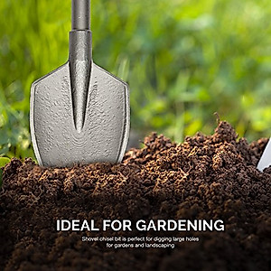 Neiko 02627 Clay Spade Chisel Bit for Demolition Hammers, Alloy Steel | 1-1/8" Hex Shank | 17.5-inch Length