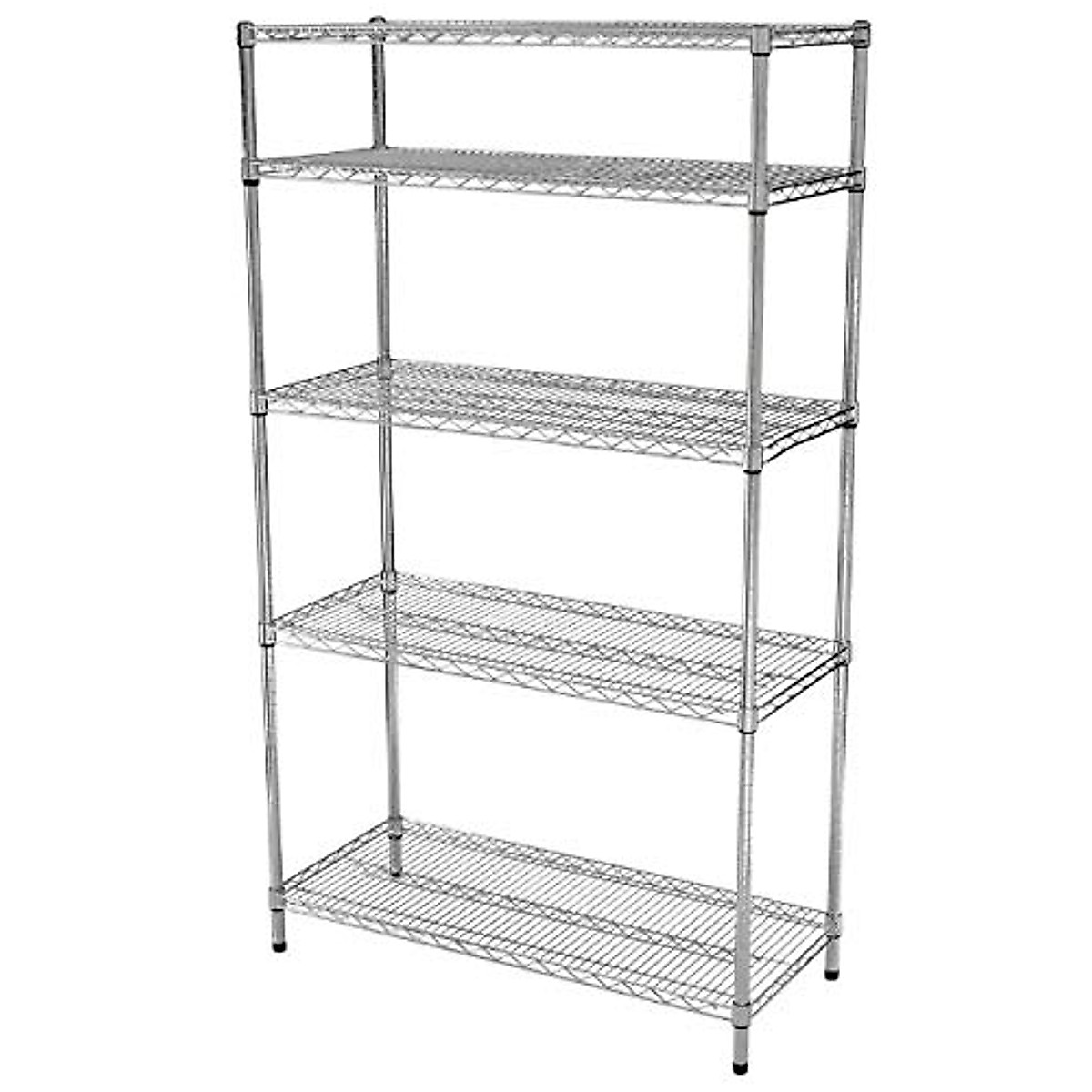 Simple Deluxe Heavy Duty 5-Shelf Shelving Unit, 35" D x 18"W x 70" H, 35 x 18 x 70‘’, Chrome