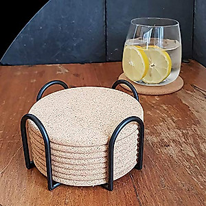 Kingrol 4 Pack Metal Coaster Holders for 4 Inch Round and Square Coasters, Hold 4 to 8 Coasters