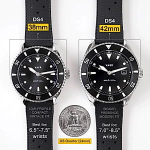 Vaer DS4 Solar Dive Watch for Men - Ocean Ready 20ATM, Solar-Powered - Perpetual Time Keeping, Sapphire Crystal, & Extreme Accuracy (+/- 20 Seconds per Month), with Two Quick-Change 20mm Straps, 42mm