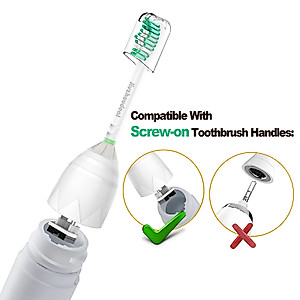 Jiuzhoudeal Replacement Toothbrush Heads for Philips Sonicare E-Series, Compatible with Sonicare Essence, Elite, Advance, CleanCare Screw-on Electric Toothbrush HX7022/66, 6 Pack
