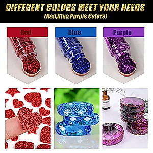 Gold Foil Flakes for Resin, 6 Bottles Gilding Flakes Metallic Foil Flakes with Tweezers for Nails,Painting,Crafts,Slime (Gold,Silver,Copper,Red,Blue,Purple Colors)