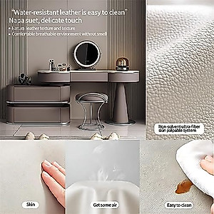 ZGNBSD Vanity Set - Luxury Makeup Table with Smart Mirror, Storage, and Vanity Chair - Premium Solid Wood Bedroom Vanity for Her