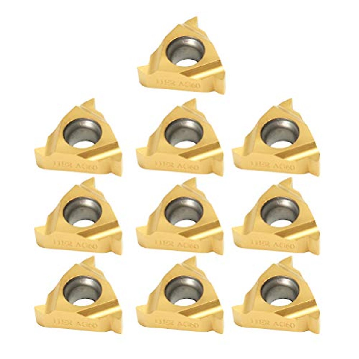 10pcs Carbide Turning Inserts Blades Turning Tool Durable Lathe Inserts A60 Threading Cutter