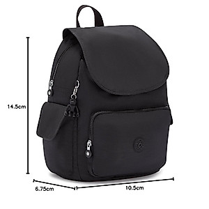 Kipling Women's City Pack Medium Backpack, Black Noir, 10.5" L x 14.5" H x 6.75" D