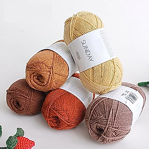 Yarn Ave 100% Merino Wool Soft Fingering Weight Warm Thin Yarn for Knitting Crocheting Audult Children Babies Sweaters Pullovers Cardigans Vests 50g/1.76oz (#6707)