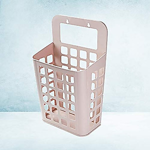 DOITOOL Laundry Basket for Bathrom Dirty Clothes Laundry Hamper Plastic Detachable Laundry Container Hanging Storage Basket Organizer Household Supplies (Large, Pink)