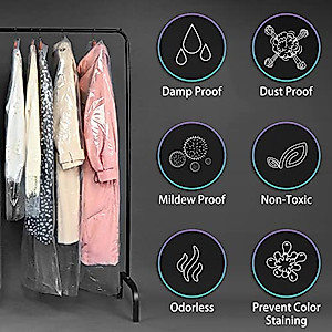 Kornculor 50/100 Pcs Plastic Dry Cleaner Bags 47 Inch Clear Garment Cover Dustproof Suit Bags Dry Cleaning Launderette Bag Plastic Dust Cover for Closet, Home Storage, Travel, Wedding, Trip (100 PCS)