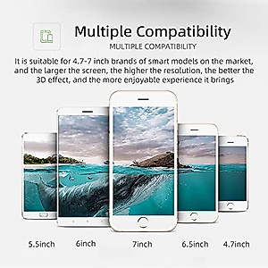 VR Headset Virtual Reality VR 3D Glasses VR Set 3D Virtual Reality Goggles,Adjustable VR Glasses Support 7.2 Inches [with Controller+Two Eye Masks].…